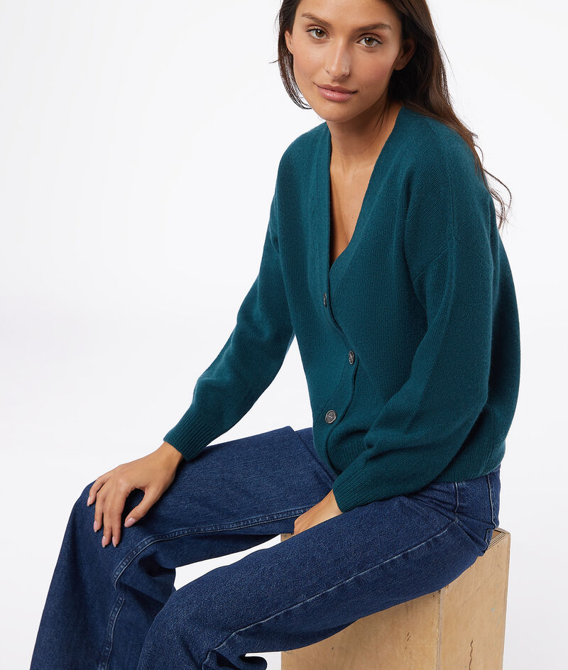 100% recycled cashmere cardigan - ALANA - GRIS CLAIR - ETAM