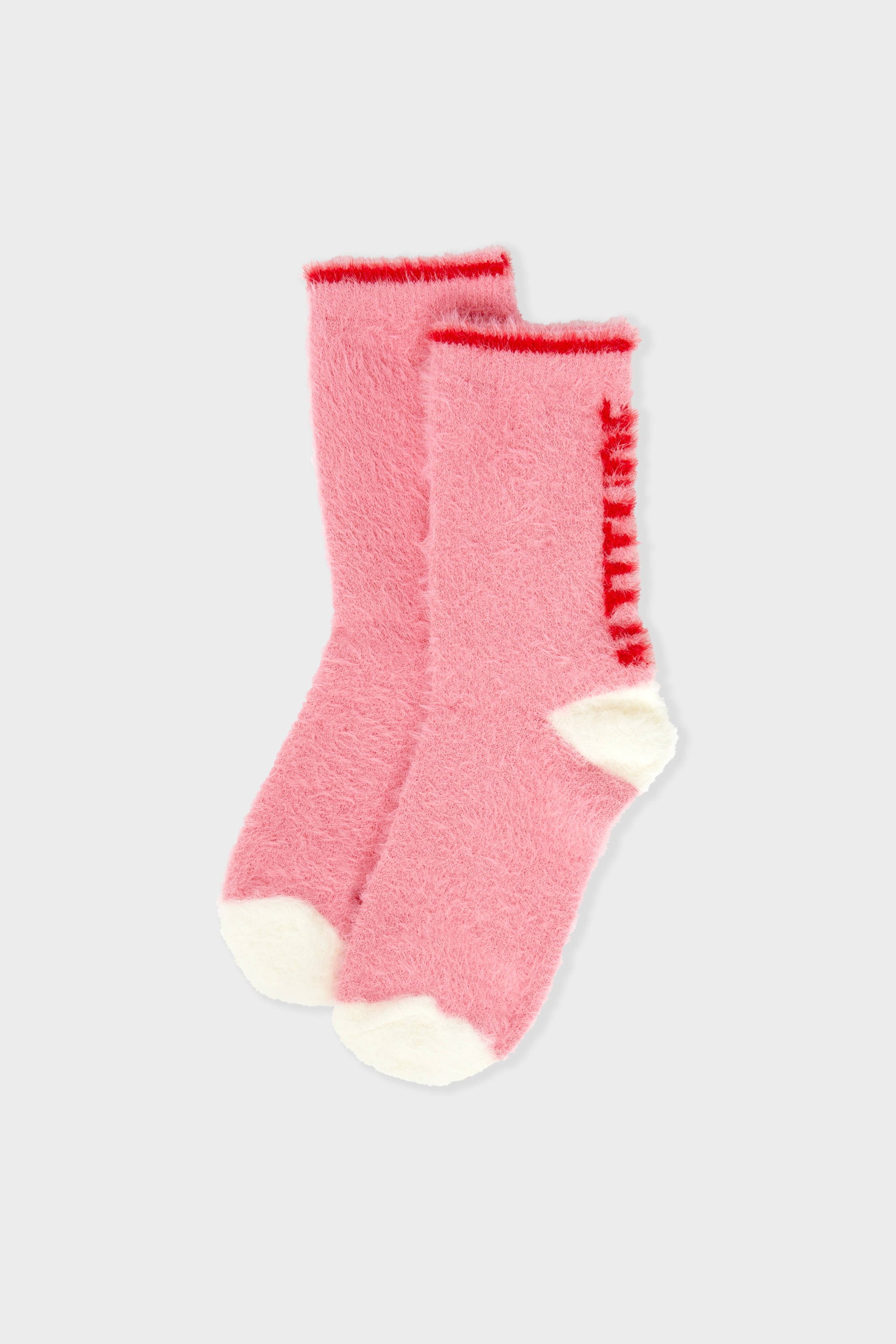 Faux Fur Socks with Writing - WARDA - ROSE - ETAM
