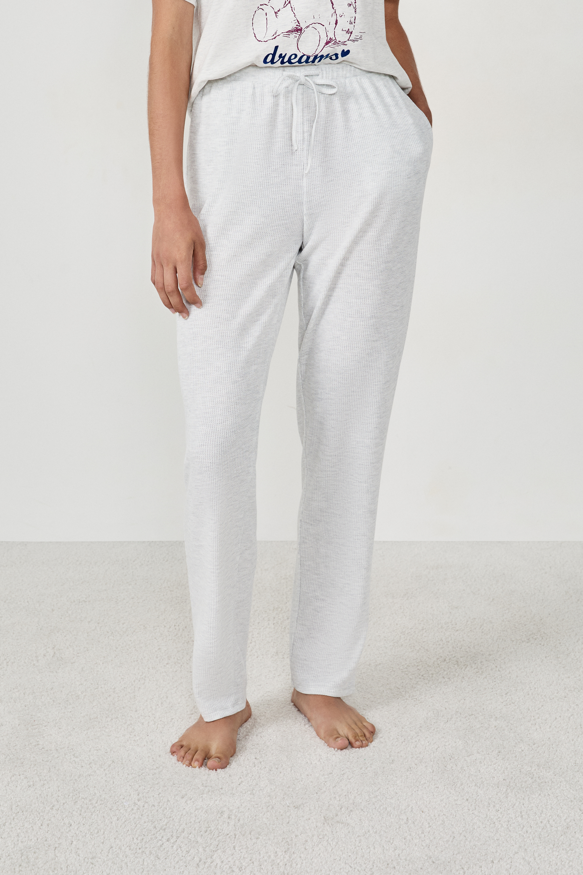Pantalon de pyjama - DOVY - GRIS CLAIR - ETAM