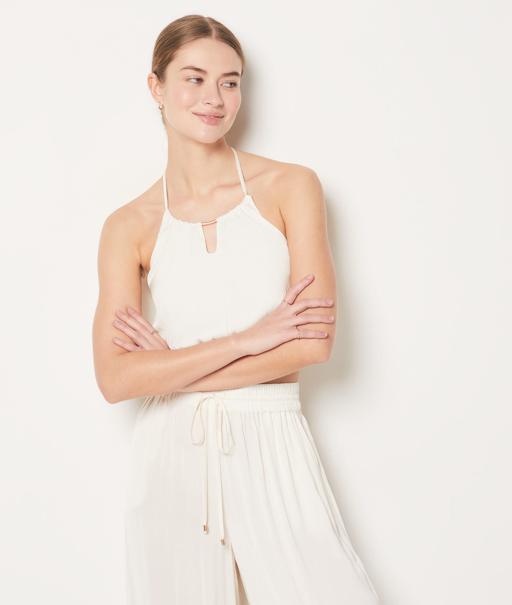 Satin Cropped Camisole - CHEETA - ECRU - ETAM