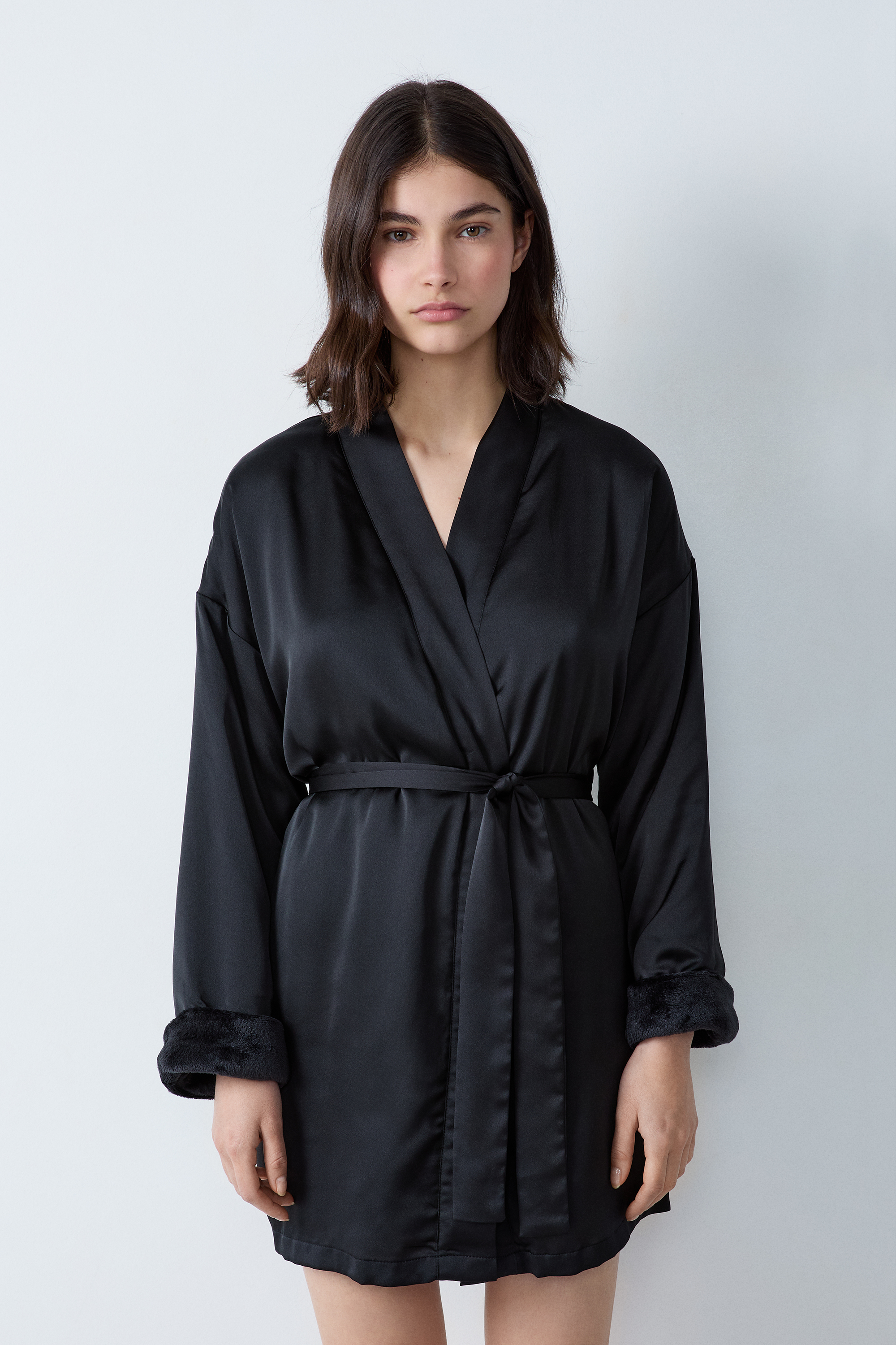 Flece-Lined Robe - GREENLAND - NOIR - ETAM