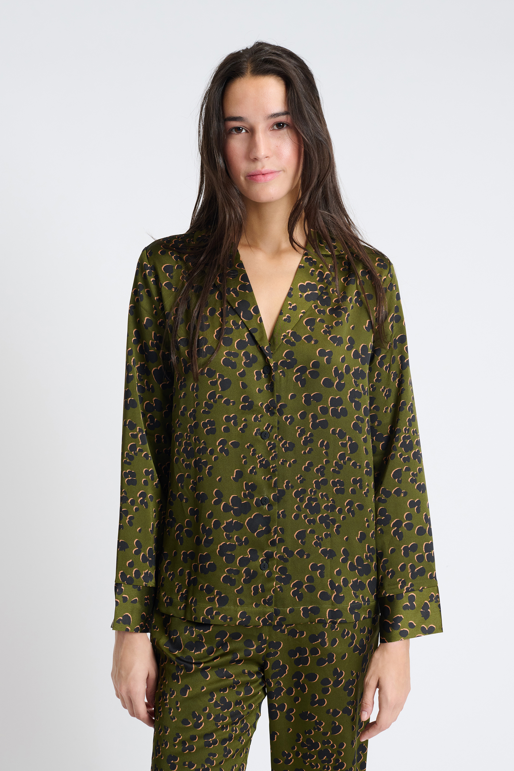 Printed Pyjama Shirt - LAINA - IMP FOND VERT - ETAM