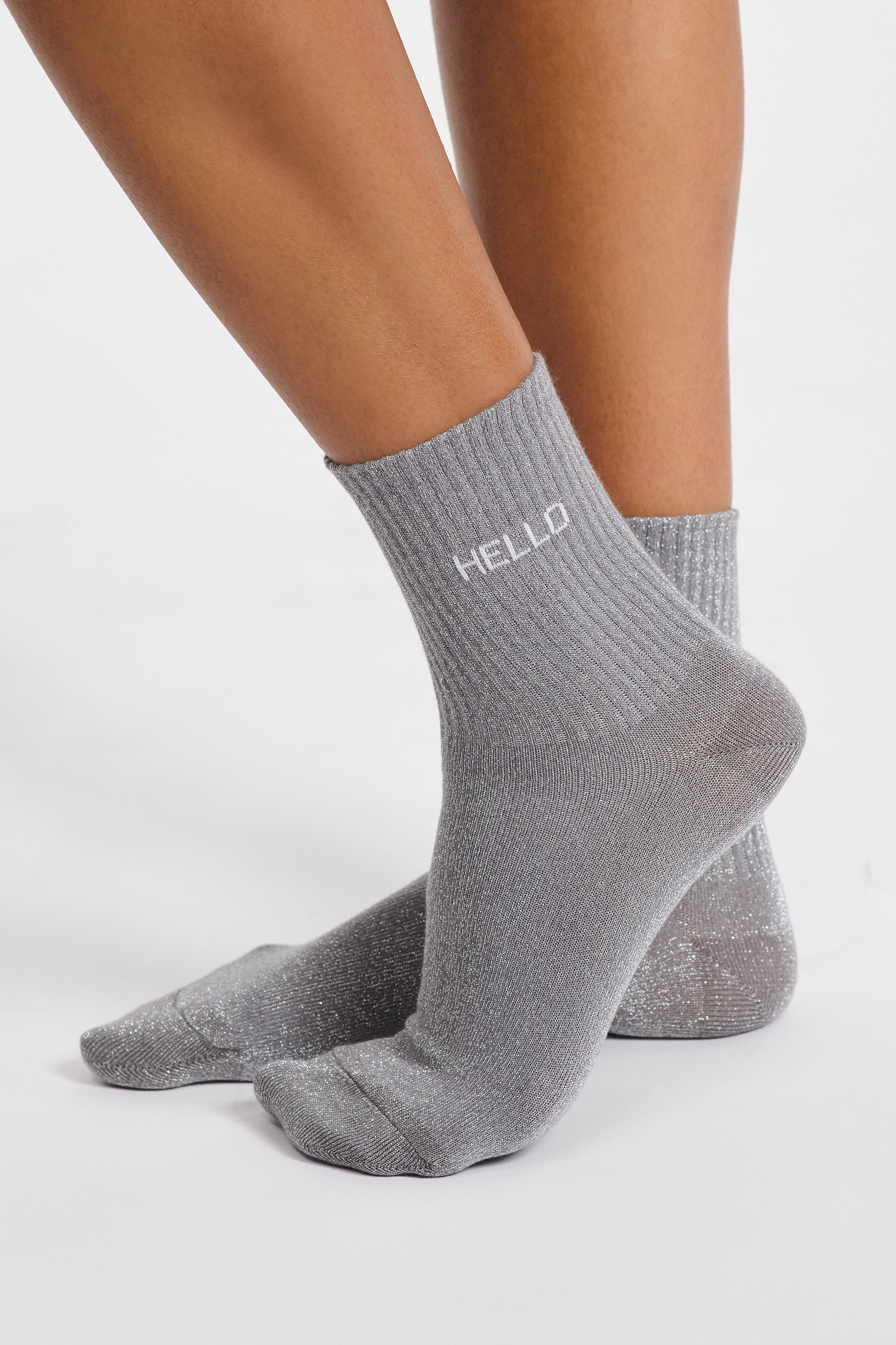 Iridescent Socks with Writing - LEGENDE - GRIS - ETAM