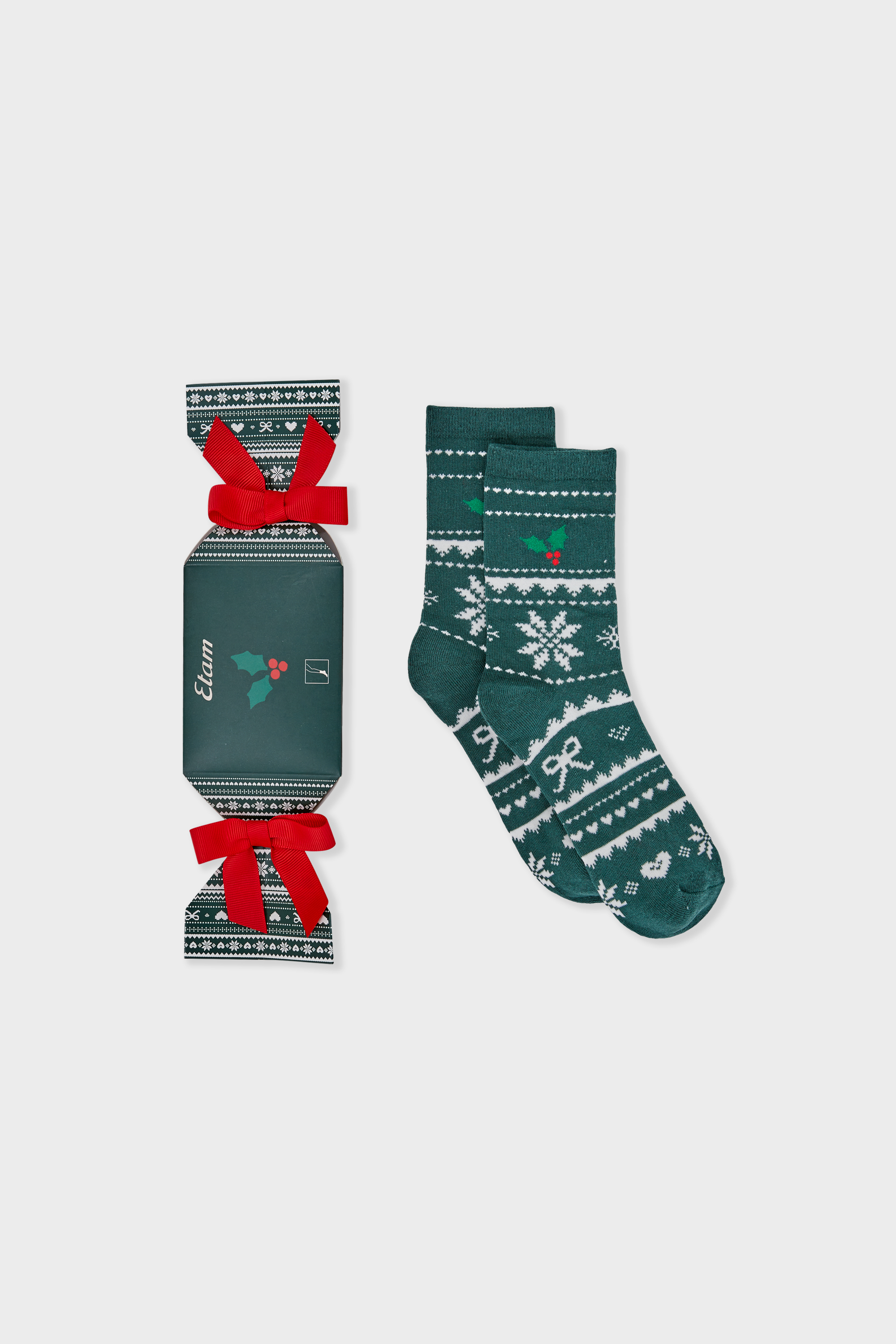 Fine knit patterned socks - JACQ - VERT - ETAM