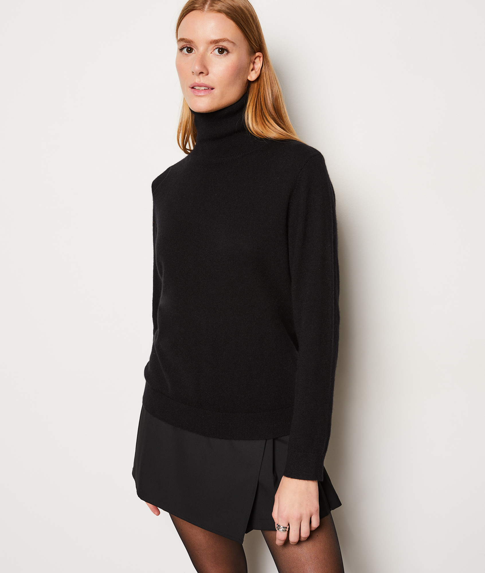 Pull col roulé 100% cachemire - FRANCE - NOIR - ETAM