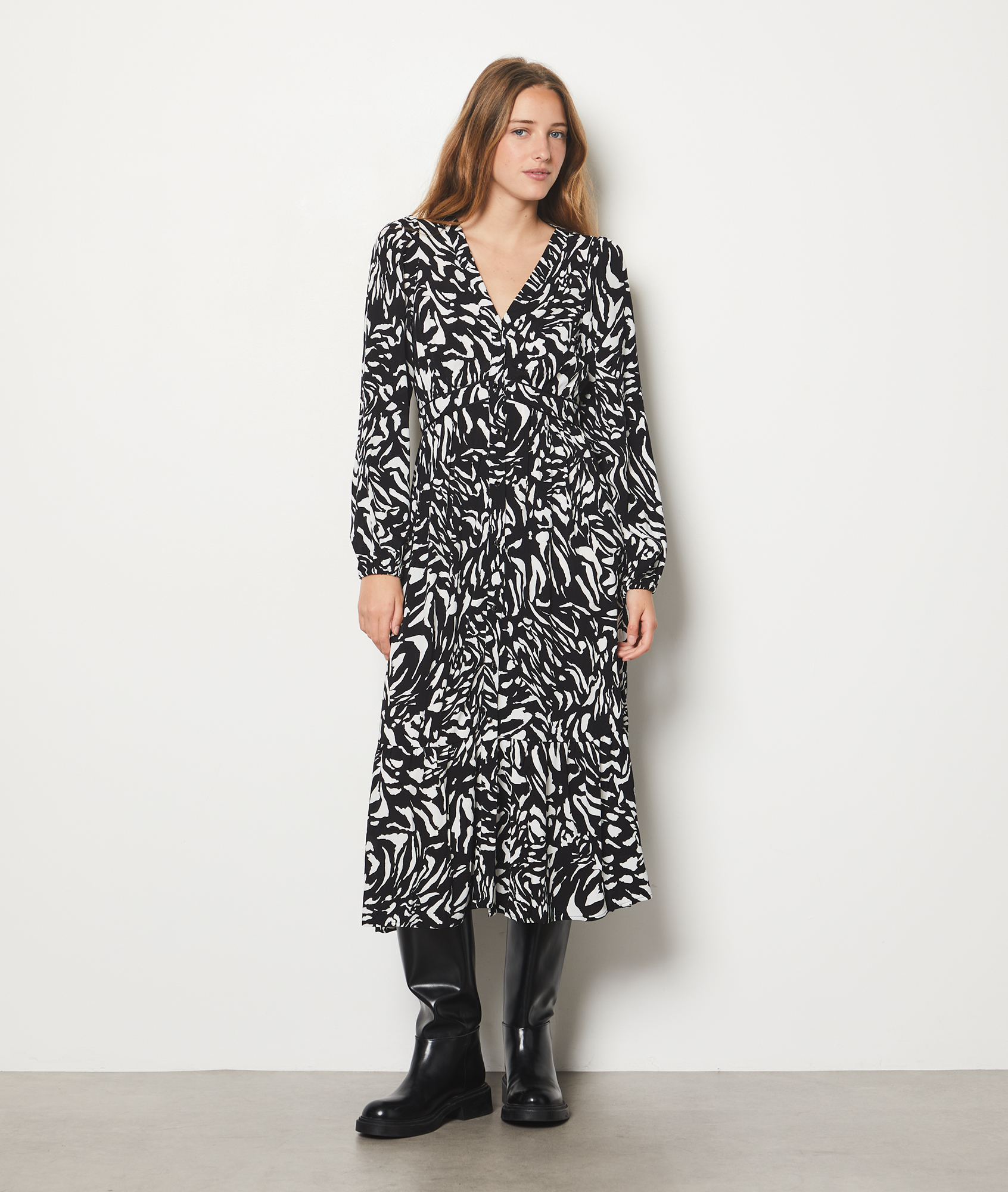 Printed Maxi Dress - JOANI IMP - IMP FD NOIR - ETAM
