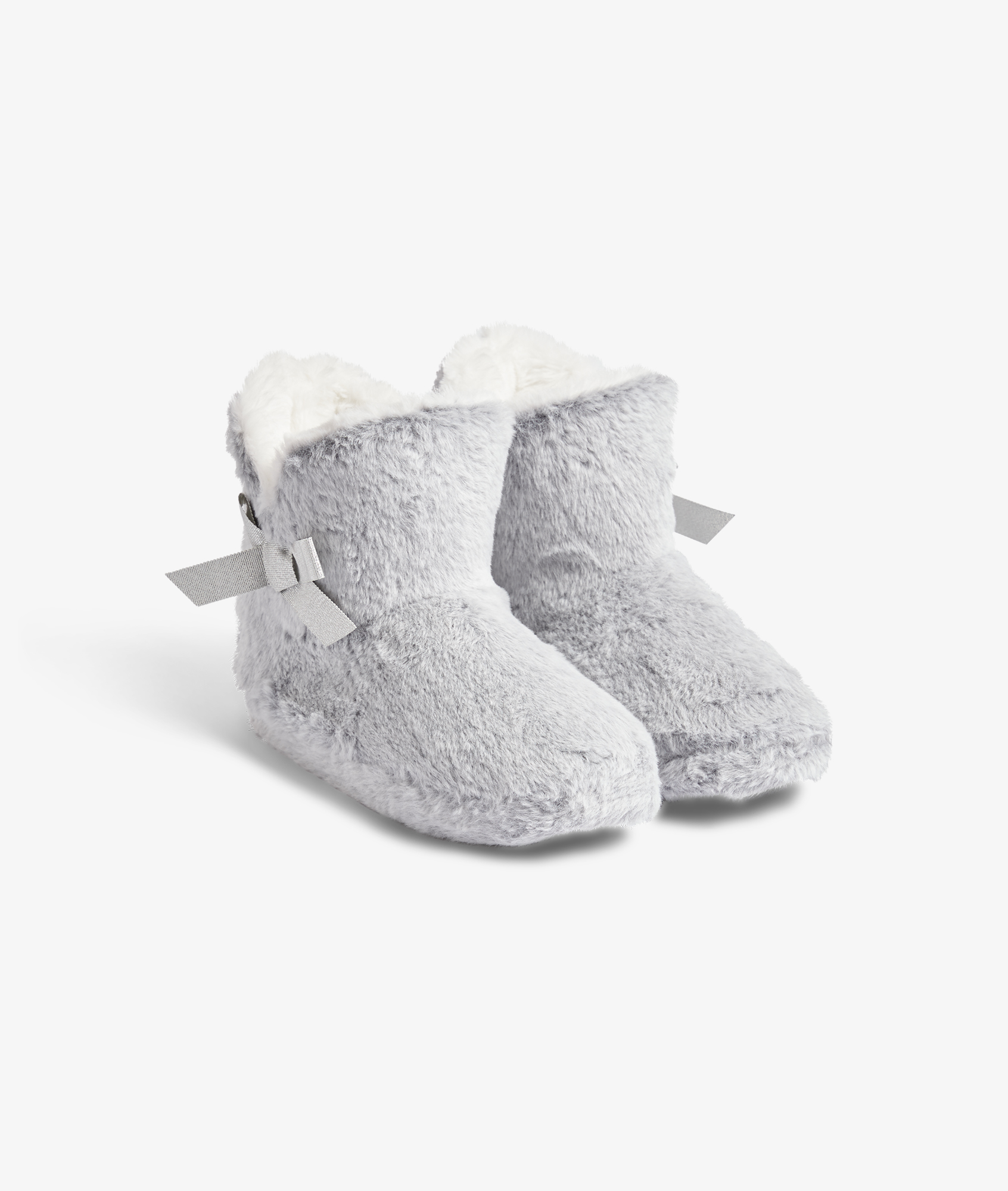 Lined Ankle Boot Slippers with Bow Details - NOEMIE - GRIS CLAIR - ETAM
