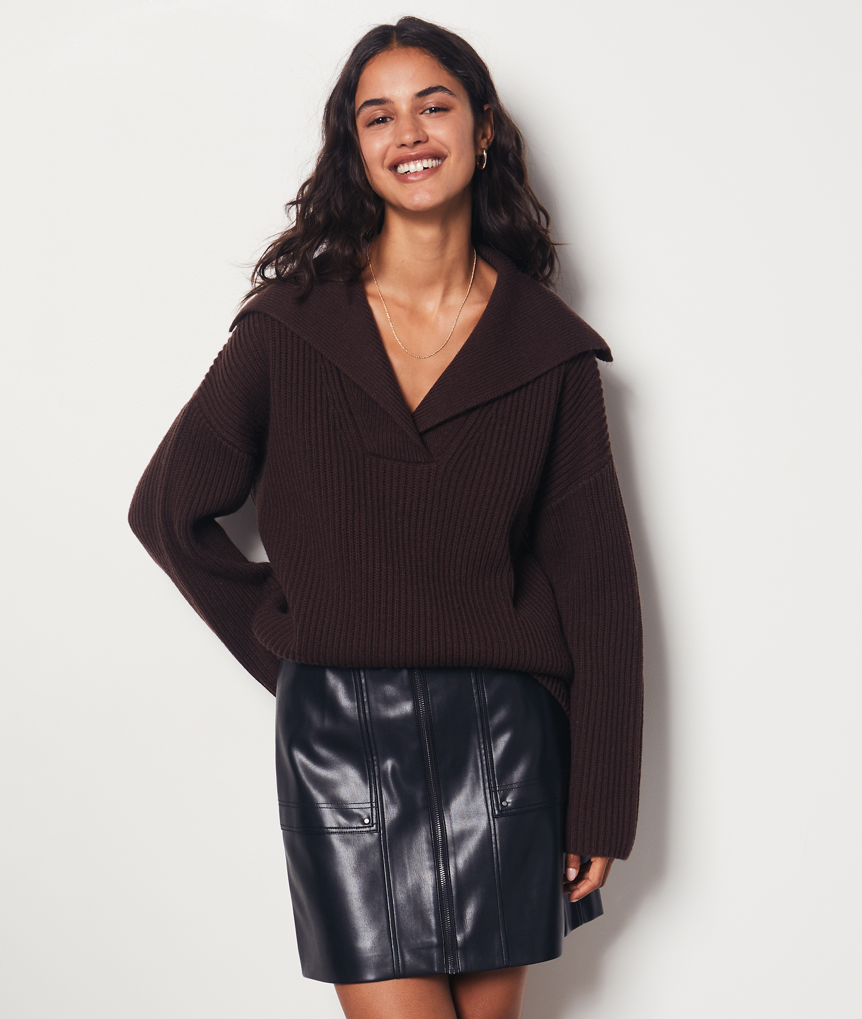 V-neck Sweater - FABIAN - TAUPE - ETAM