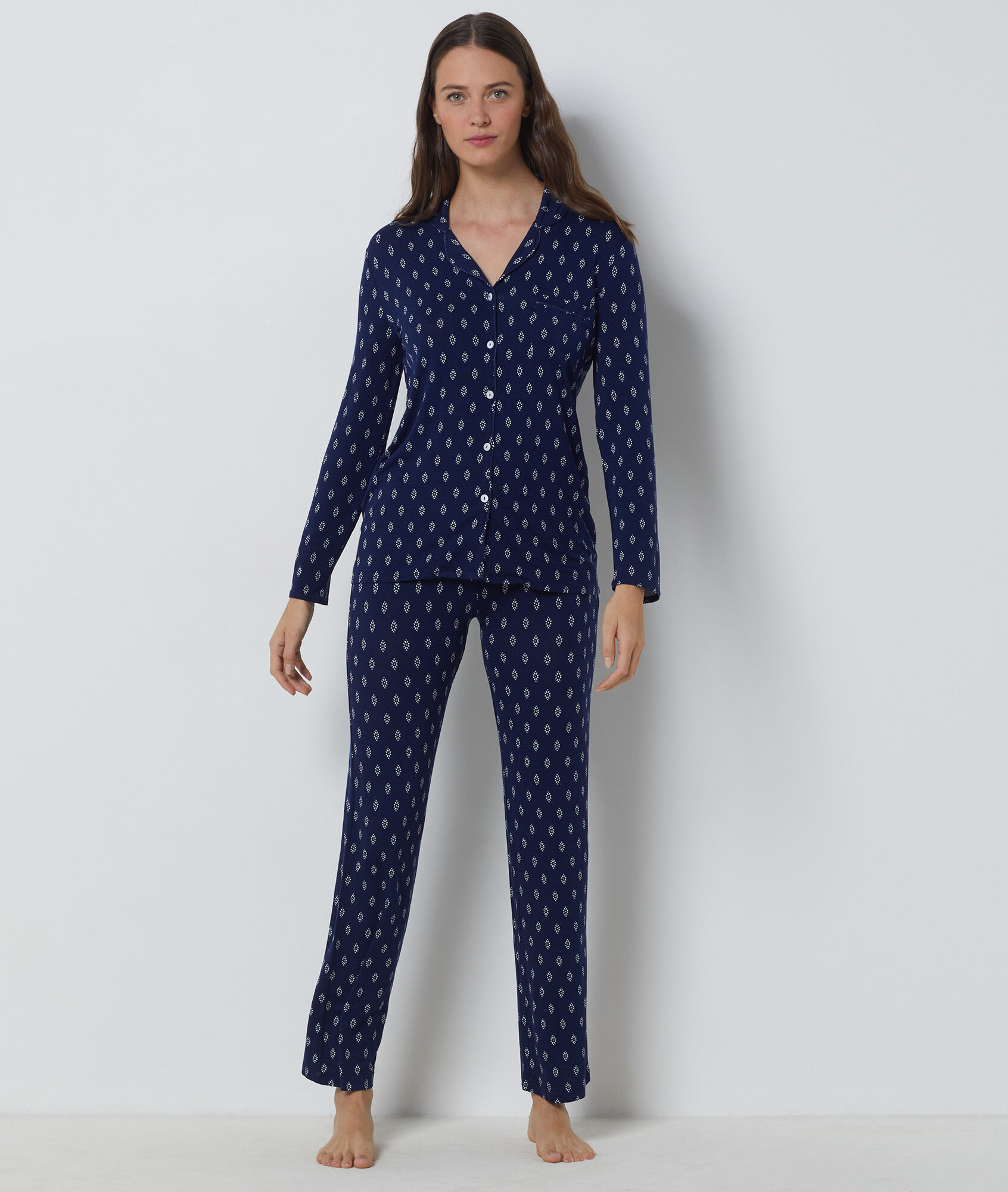 Printed Pyjama Trousers - STASYA - MARINE - ETAM