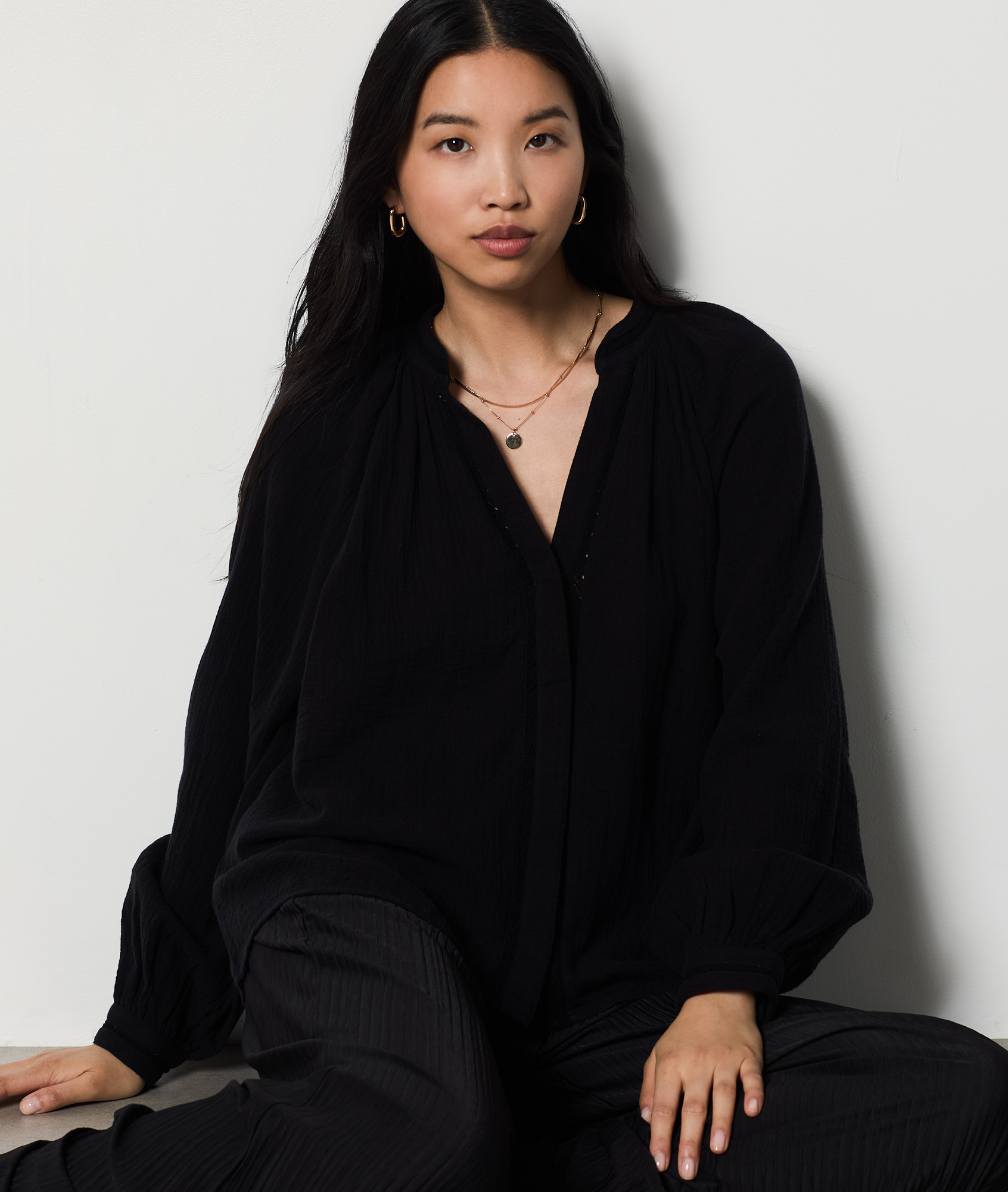 Cotton Shirt - ISOBEL - NOIR - ETAM